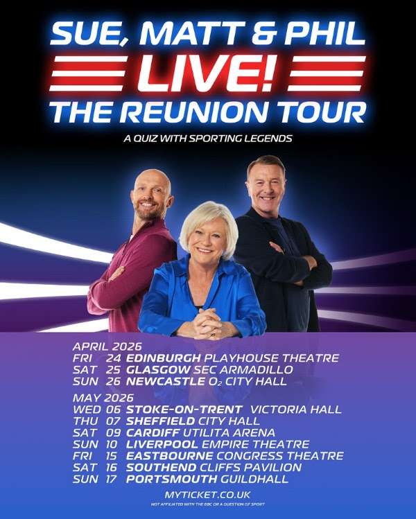 Iconic Sports TV Quiz Trio – Sue, Matt & Phil – announce 2026 Reunion ...